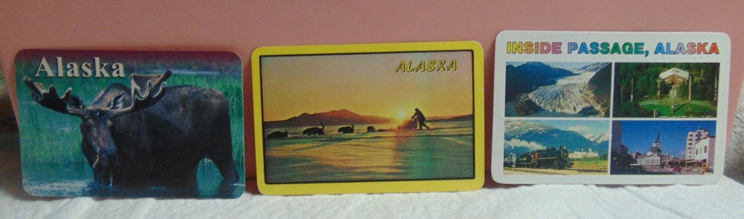 Vintage 70's-90's Lot 3 ALASKA State Destination Single Playing Cards ...