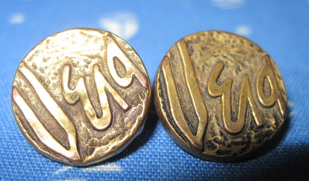 VINTAGE BEAUTIFUL Vera Neumann Set of 2 (full Set) of Cuff Link Buttons ...