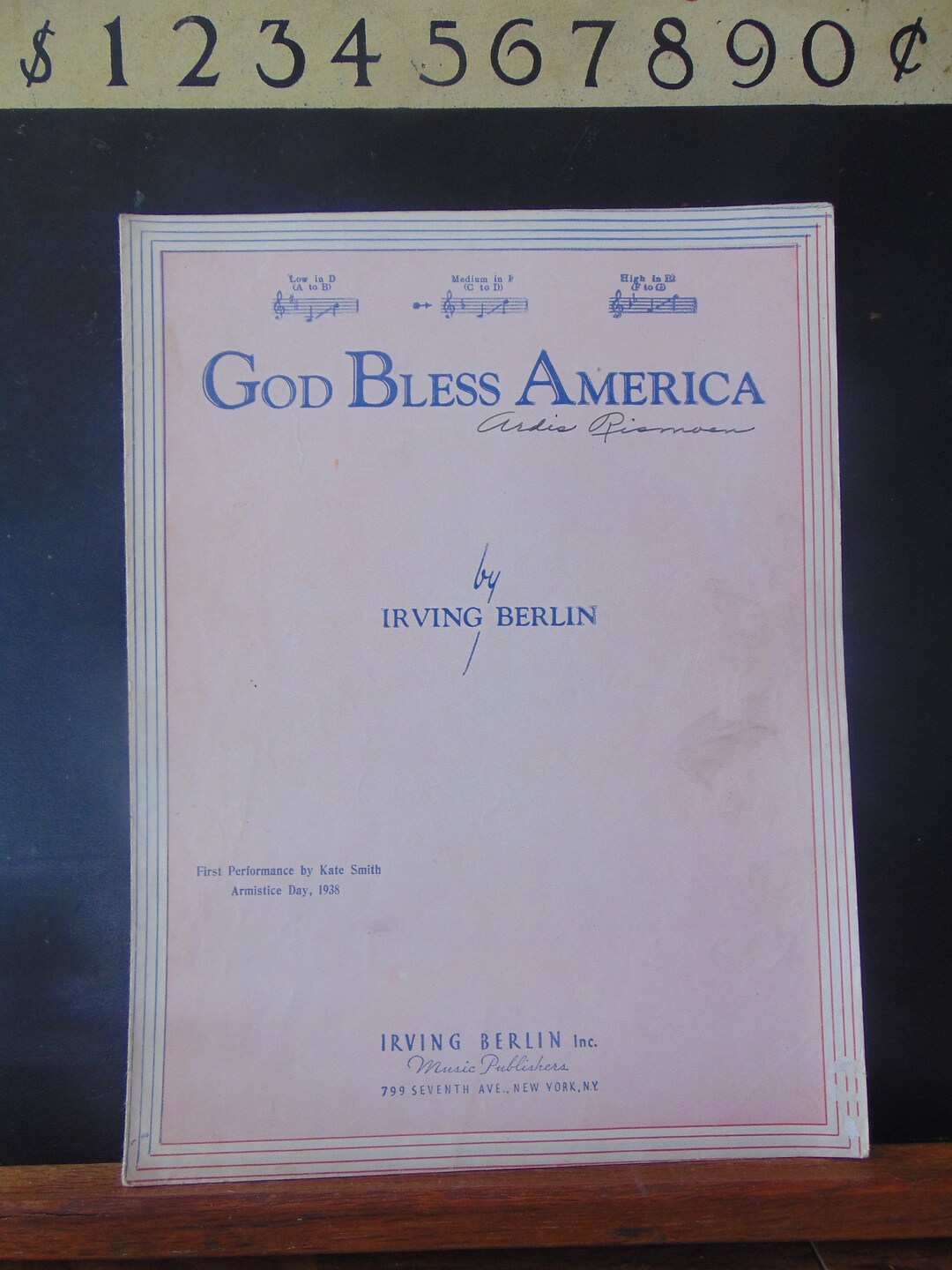Vintage BEAUTIFUL Graphics 30's Irving Berlin's GOD Bless AMERICA Piano ...