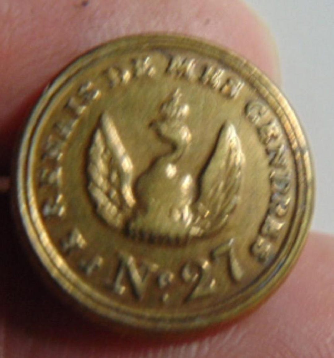 Antique BEAUTIFUL Brass Civil War Era Regiment of Haiti Phoenix No 27 ...