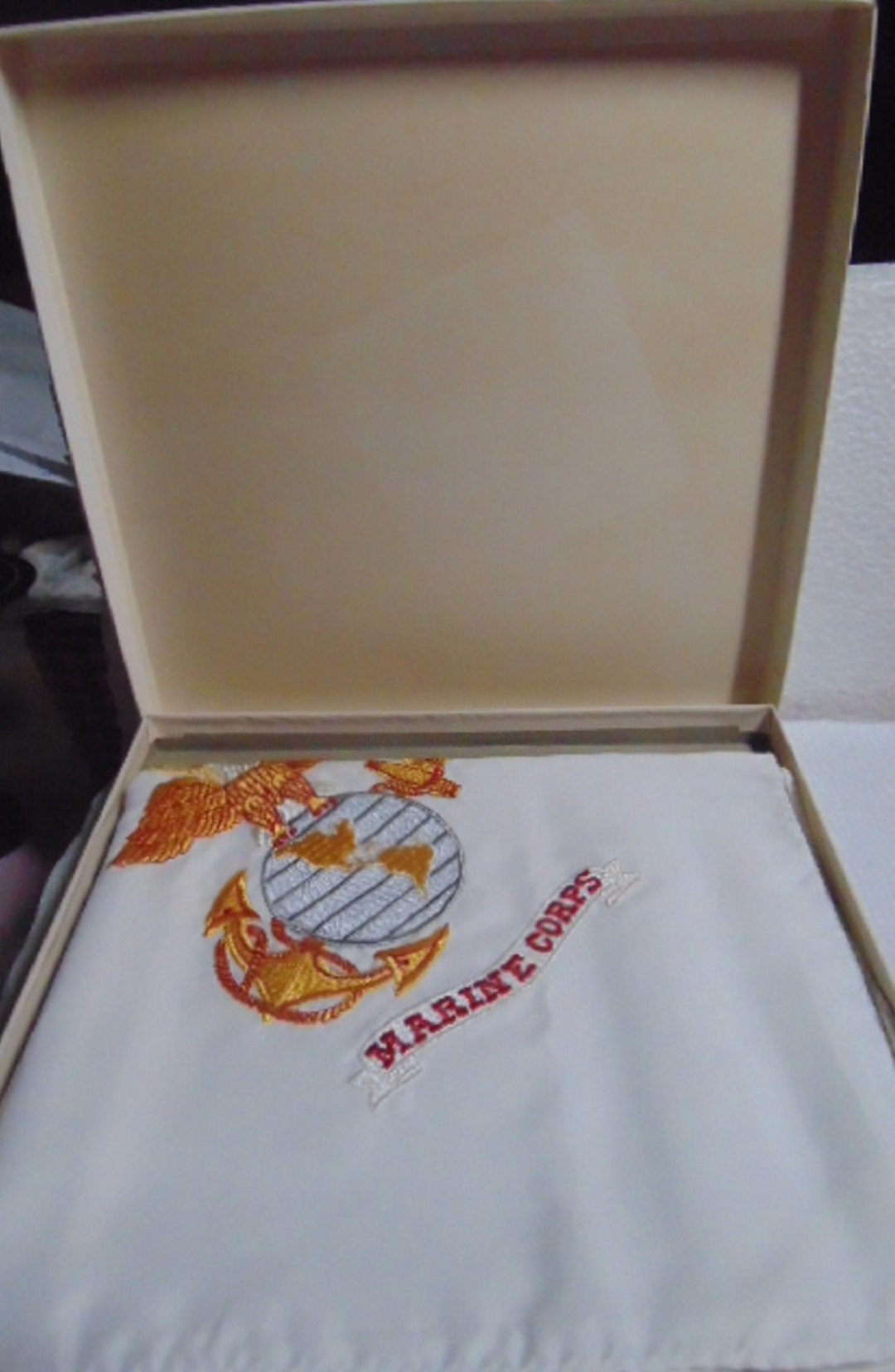 VINTAGE BEAUTIFUL USMC Marine Corps Lady's Scarf Head Wrap Souvenir ...