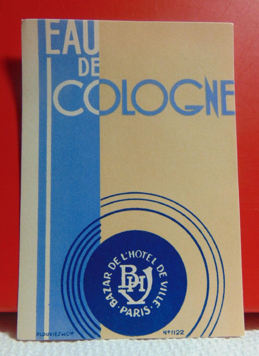 Vintage 1920's French Sm. Beige & Blues Eau De Cologne Bazar De L ...