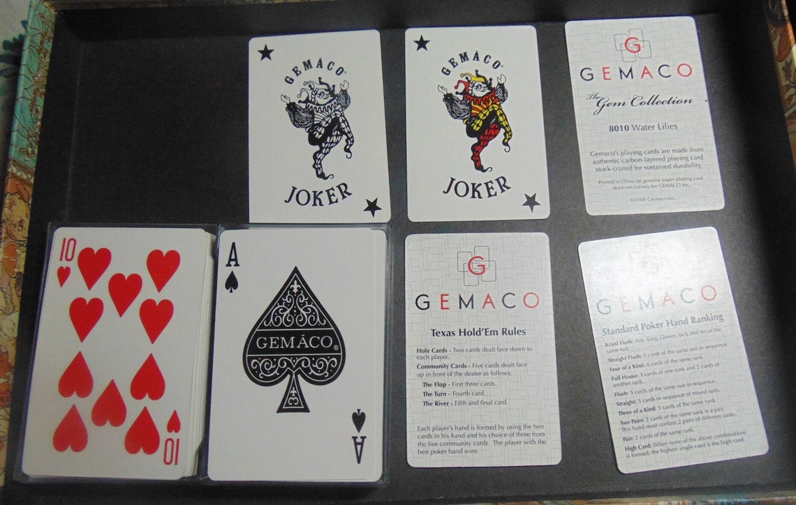 Vintage 60's/70's GEMACO Double Deck Waterliles Playing Cards in Box ...