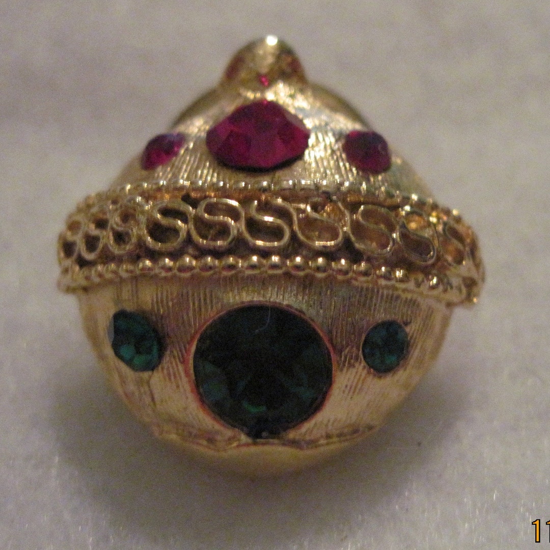 Vintage BEAUTIFUL DALE Gold & Crystal Ornament Lapel Tac Pin..#5808 ...