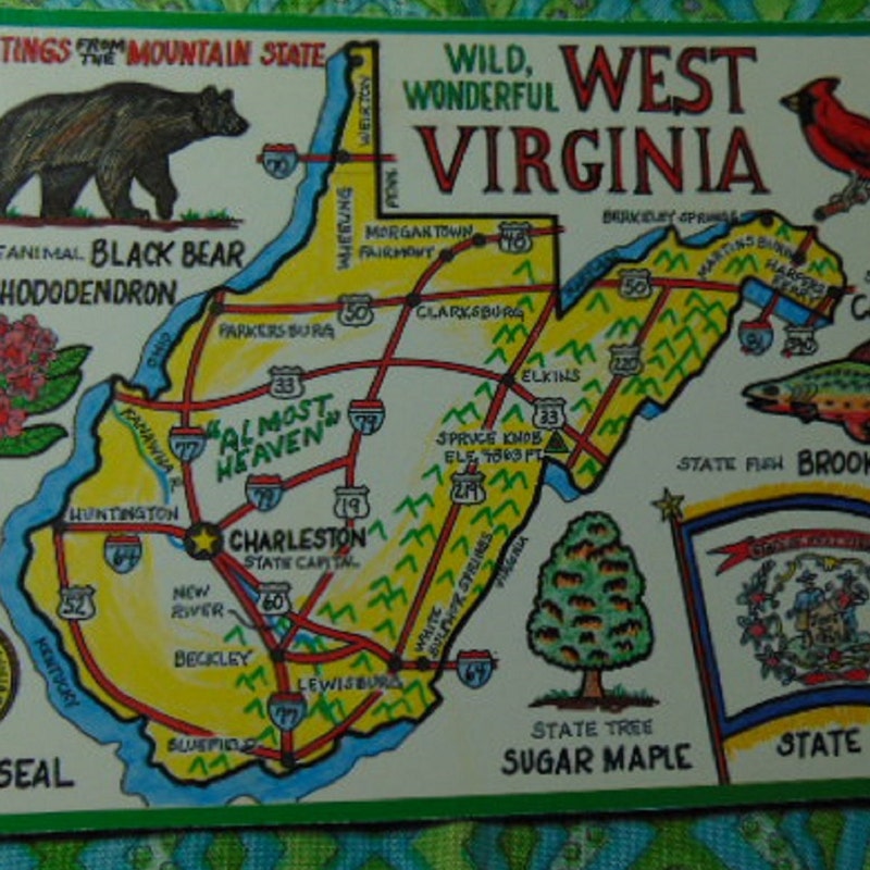 Virginia Postcards - Etsy