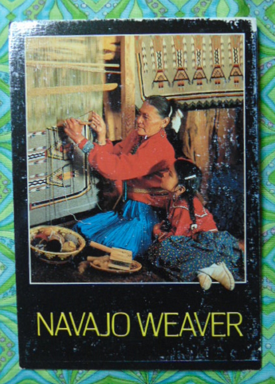 Vintage Beautiful 60's/70's Showing Her How Navajo Weaver Postcard ...