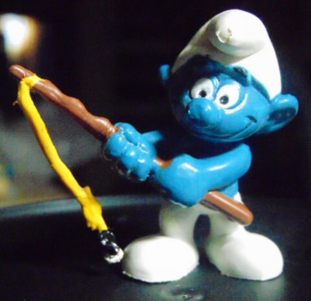 VINTAGE Angler Smurf..1978...bully...w. Germany..vgc..4 the Fisherman ...