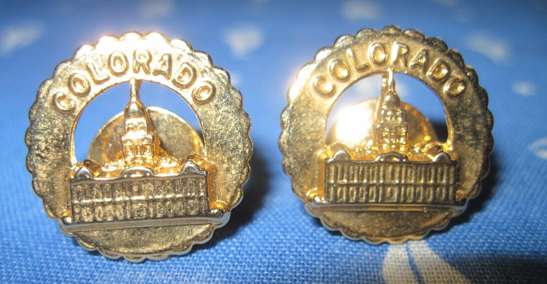 Vintage BEAUTIFUL 2 Colorado State Capitol Tie Tac Pins....#113a...top ...