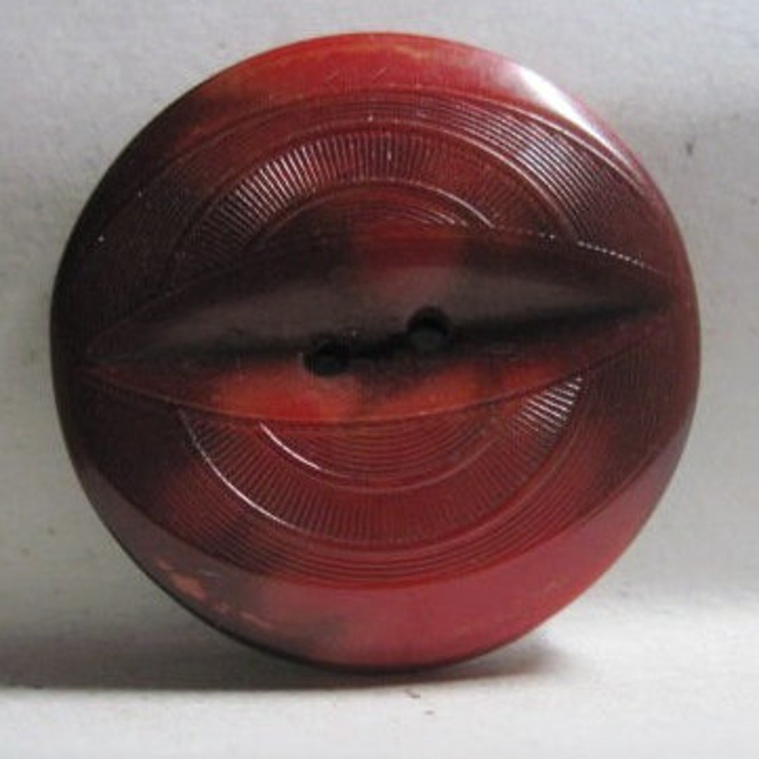 ANTIQUE WONDERFUL 1920's-30's Red & Black 'tye Dye' Molded Art Deco ...