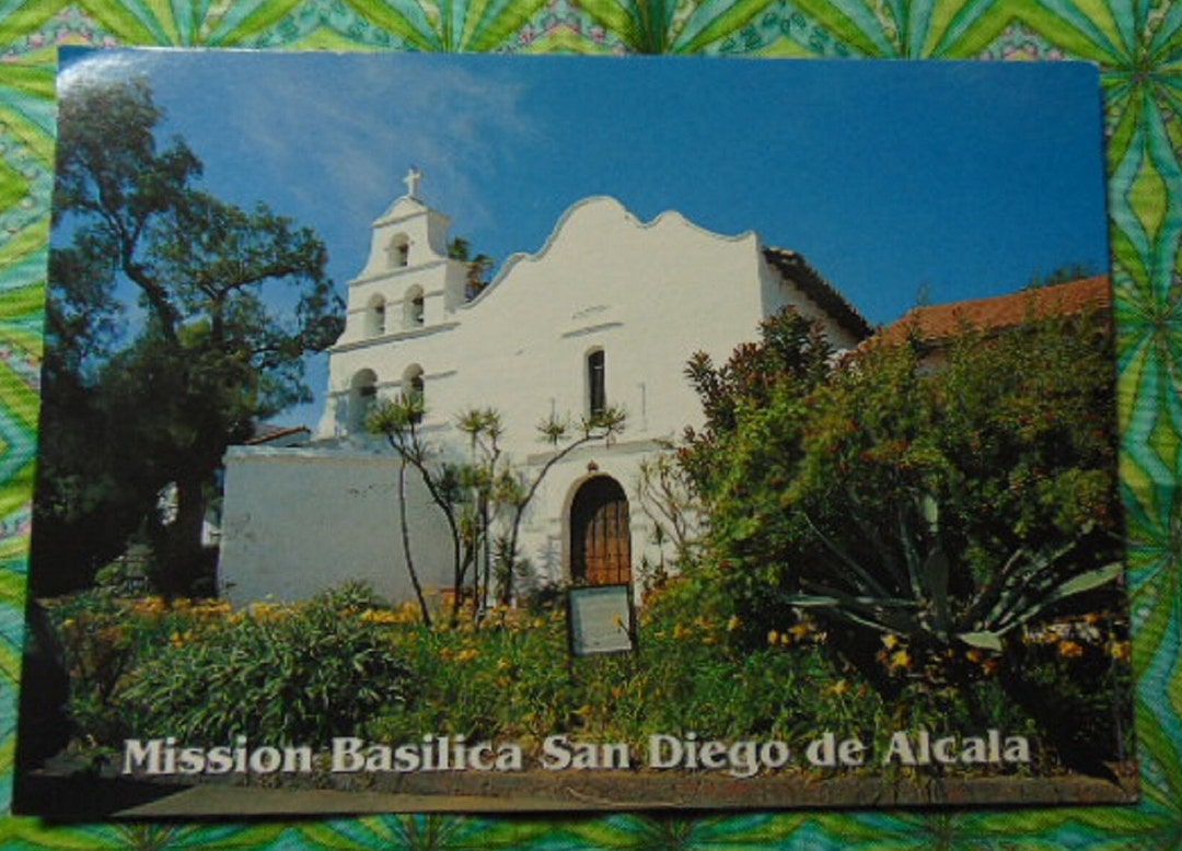 VINTAGE Beautiful 70's Mission Basilica San Diego CA State Postcard ...