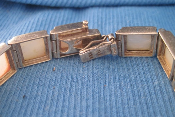Vintage GORGEOUS .925 THAI FAS Silver & Mother of Pea… - Gem