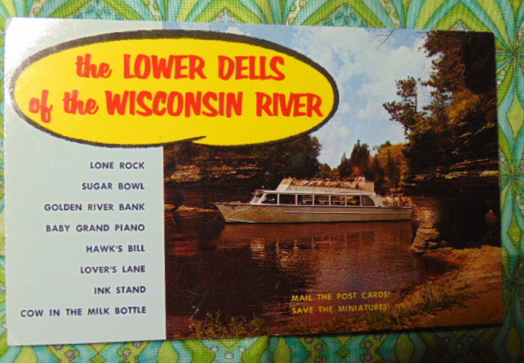 Vintage 60's/70's BEAUTIFUL the Lower Dells of the Wisconsin River ...