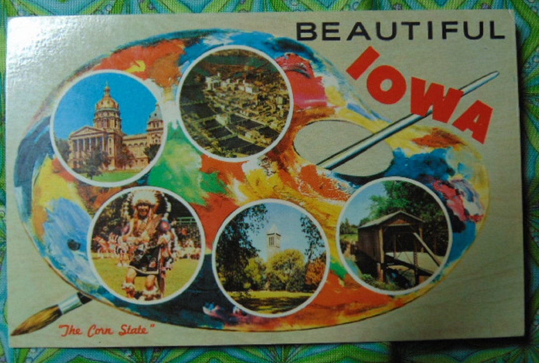 Vintage 60's/70's BEAUTIFUL Iowa 'the Corn State' Post Card...unused ...