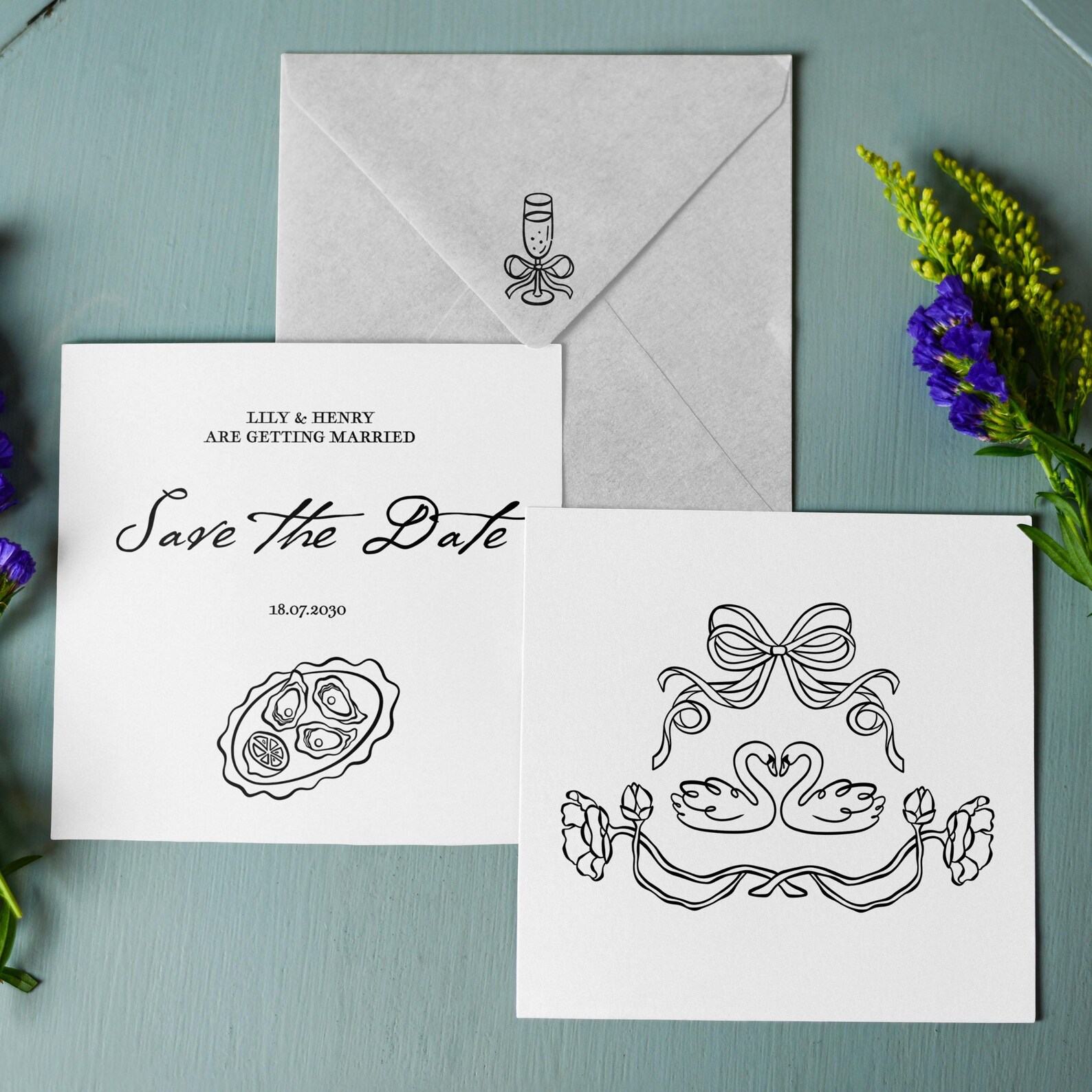 Wedding Illustration Set - Hand Drawn Line Art Illustrations | SVG, PNG ...