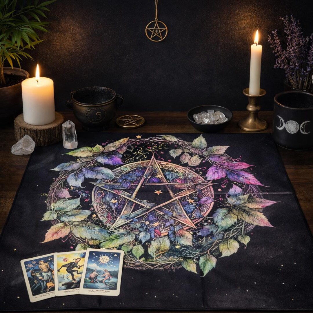 Altar Cloth - Leafy Vine Pentacle - Etsy