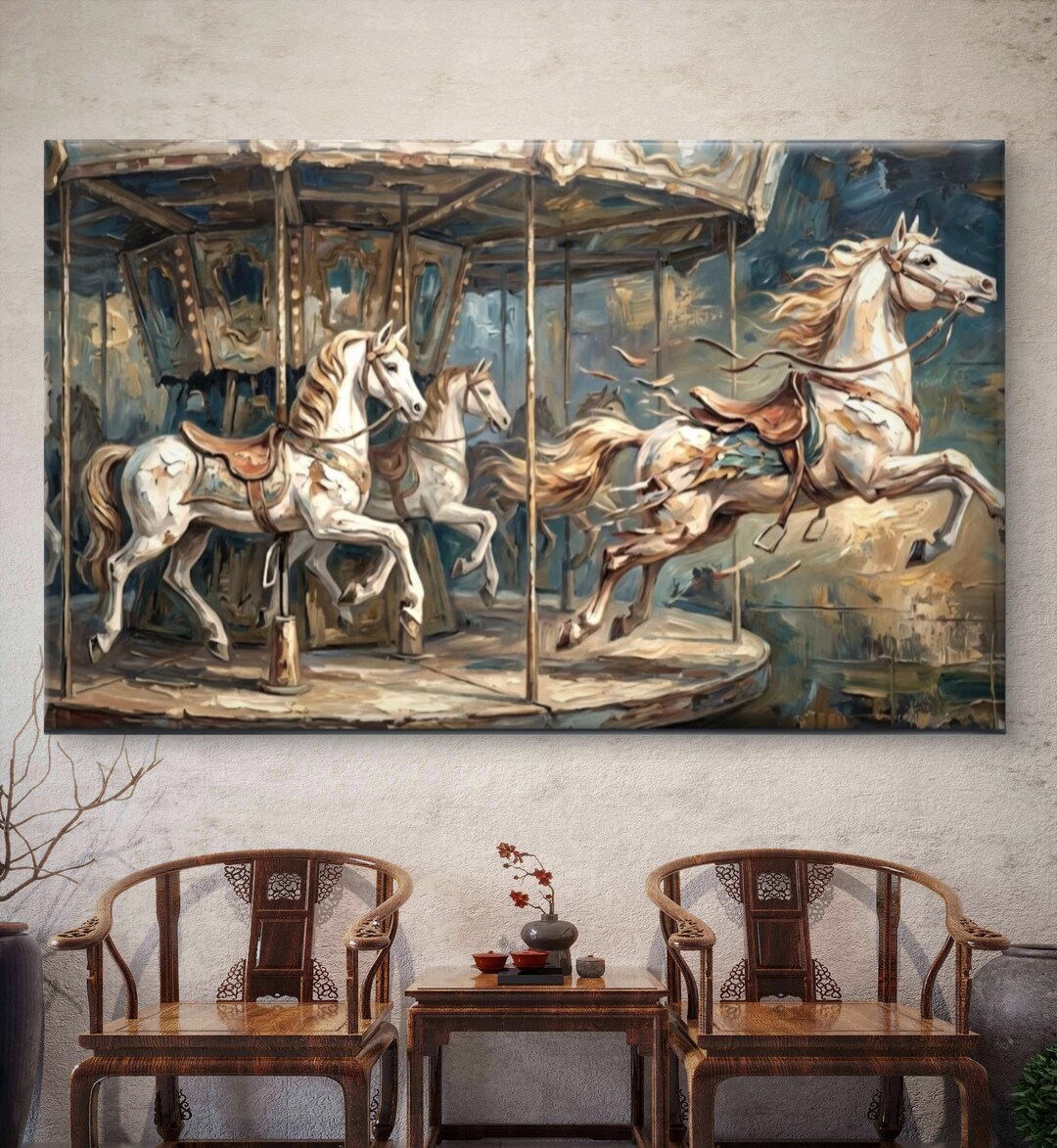 Canvas Print Escape the Merry-go-round. Digitally Created Abstract ...