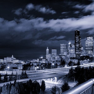 Seattle Skyline Cityscape Art - Framed Wall Art or Small and Oversized ...