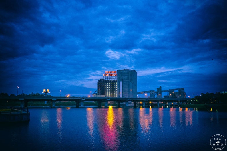 Montreal Blue Wall Art Canadian Cityscape Farine Five Roses - Etsy