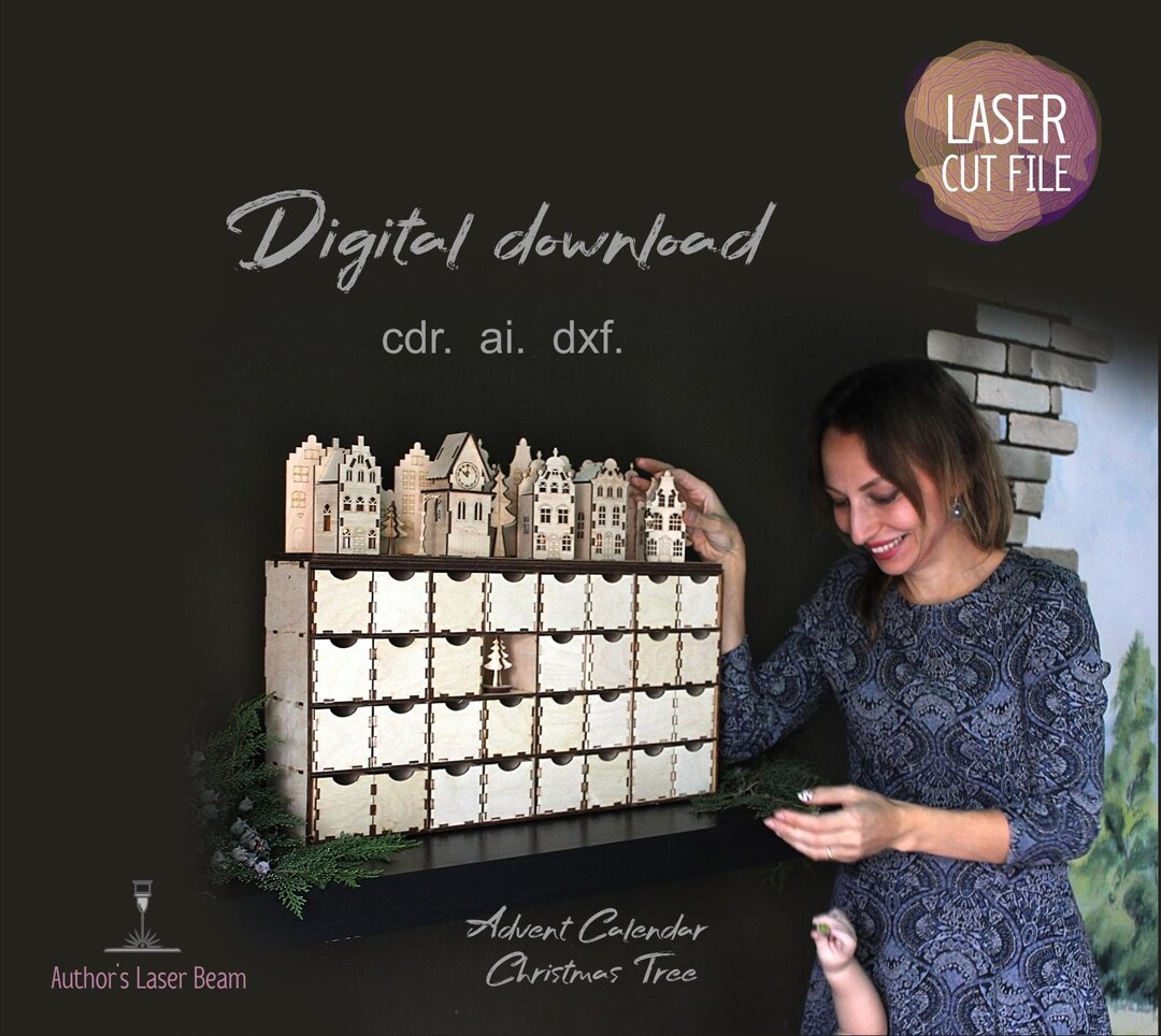 European Street Advent Calendar – Laser Cut Layout | CDR/DXF Files | 3D ...