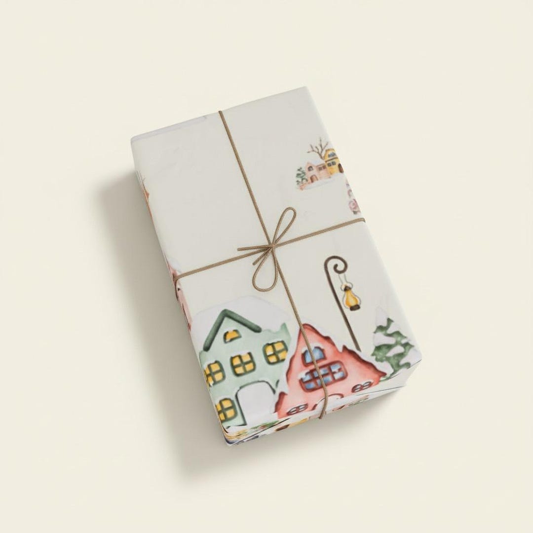 Vintage Y2K Christmas Wrapping Paper: Nostalgic Car & Snowman Design - Etsy