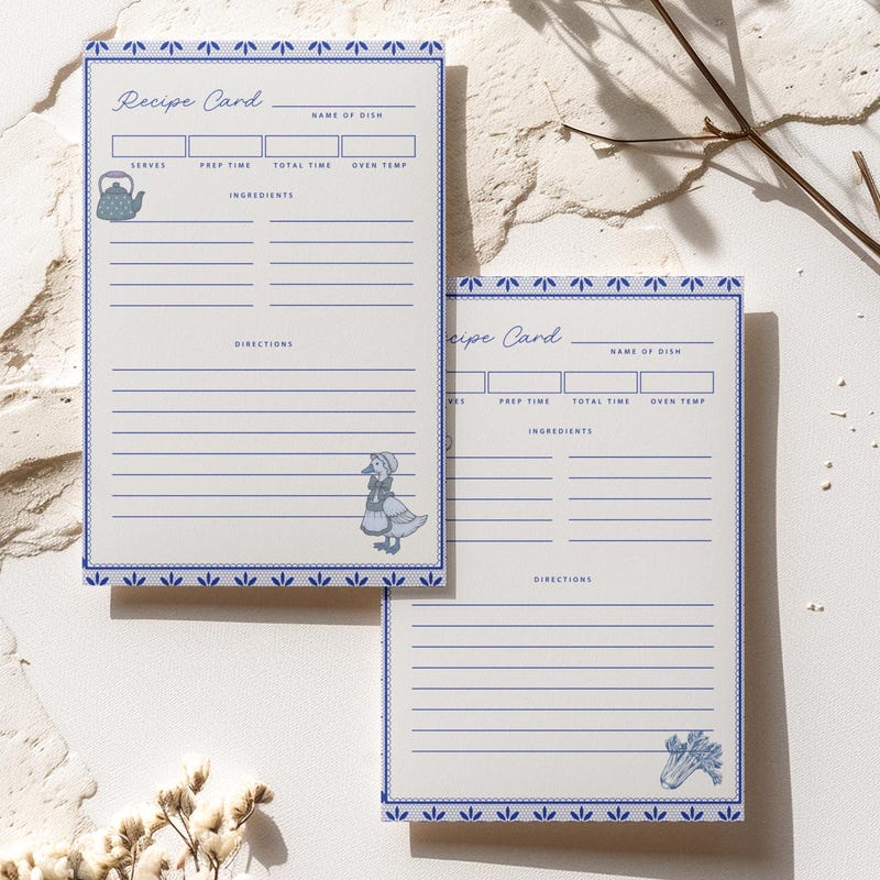 Retro Recipe Cards - Etsy