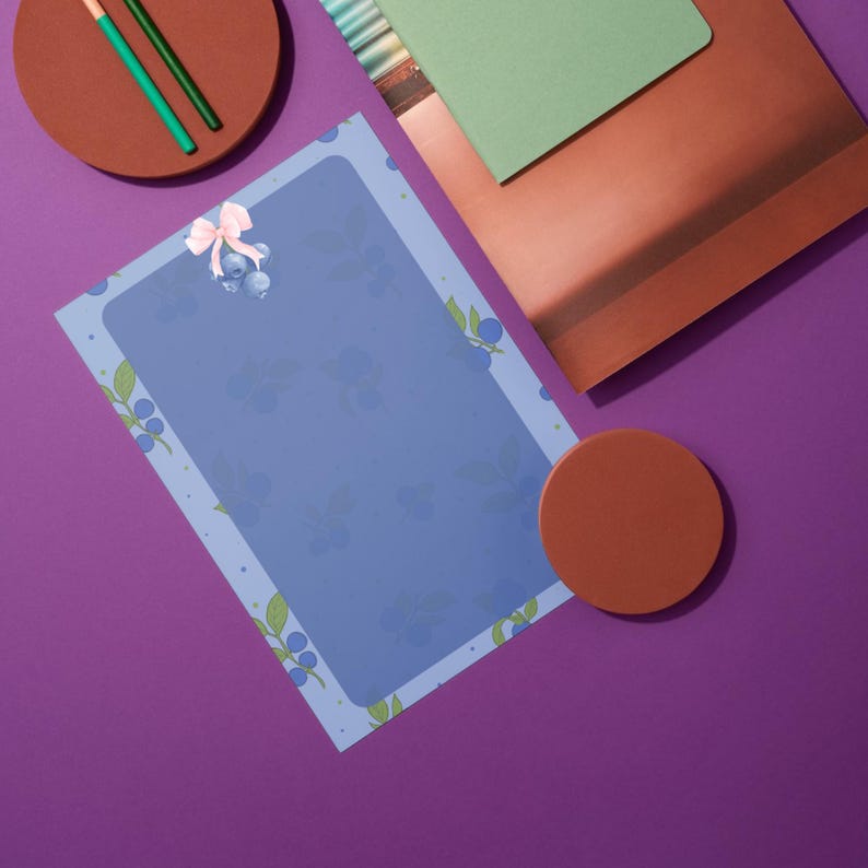 4x6 Blueberry Notepad Printable Set + Bonus Sizes - Etsy
