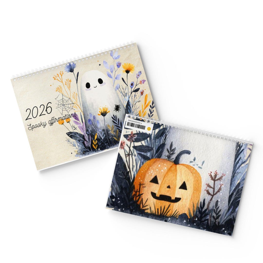 Cute Ghost Monthly Calendar for 2026 With Affirmations - Etsy