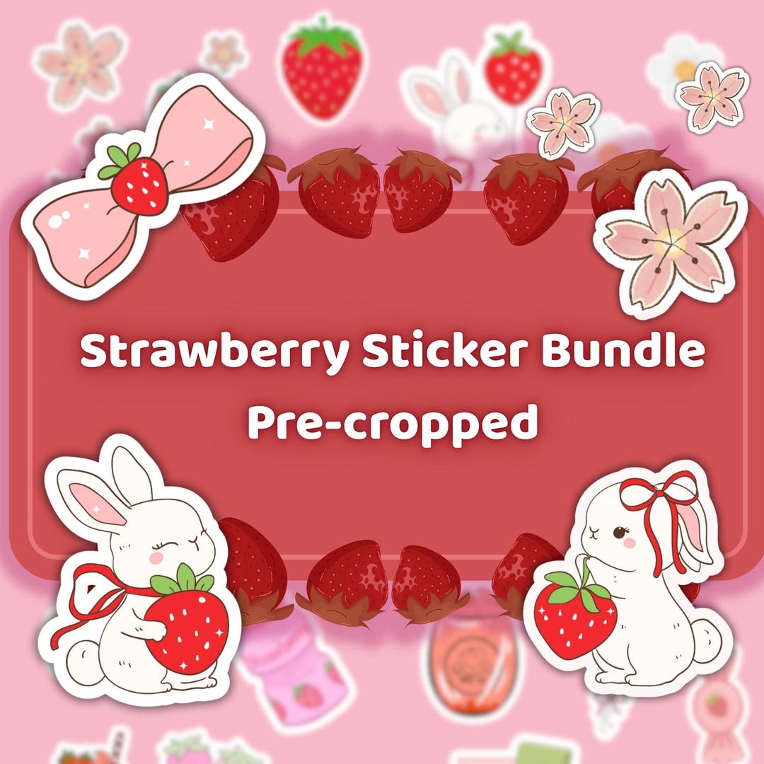 Strawberry Planner Stickers, Digital Art (digital Download - Etsy
