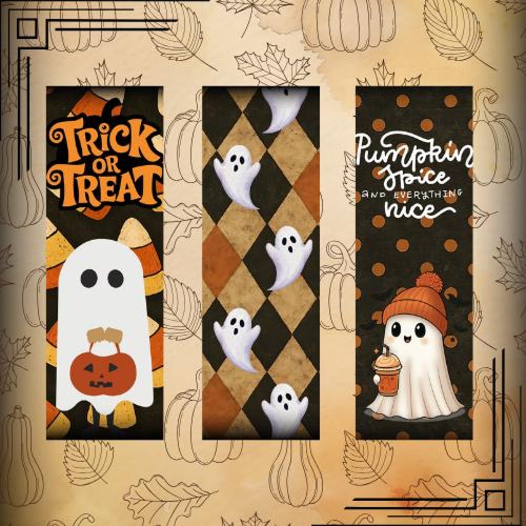 Ghost Fall Bookmarks – Spooky Printable Set (PDF & JPEG - Etsy