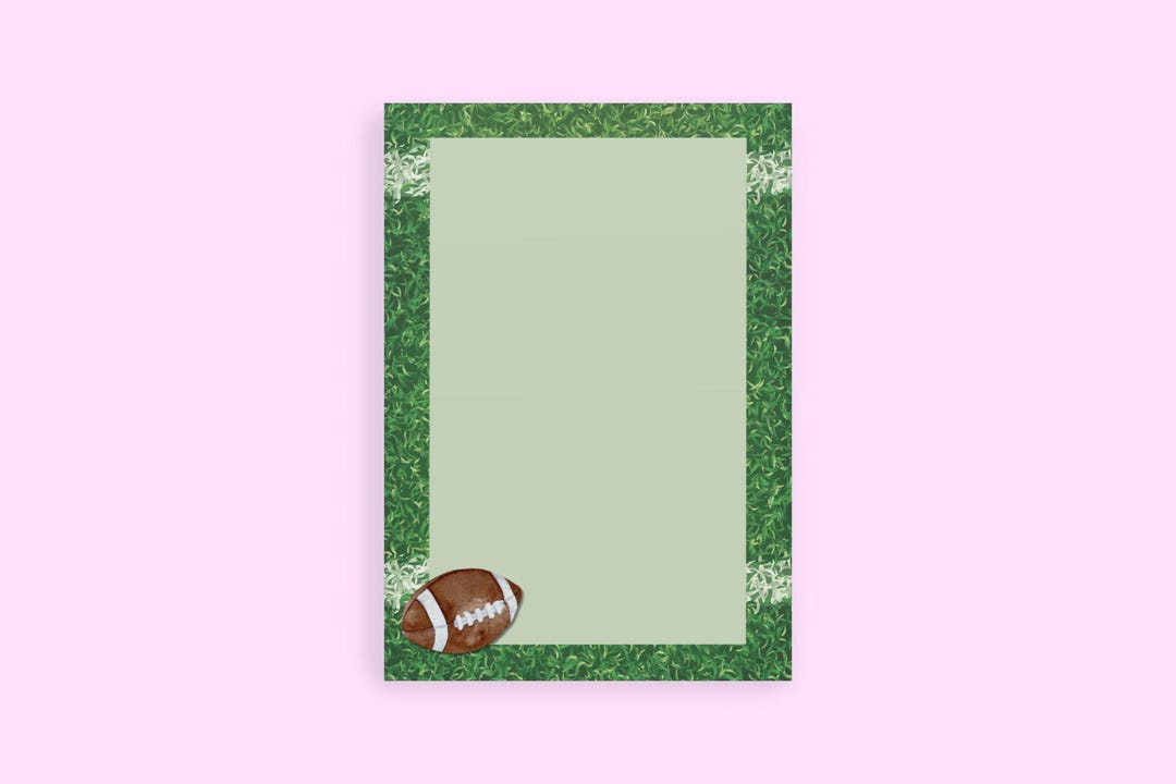 Watercolor Football Border Post-it Note Pads | Grassy Sideline Sticky ...