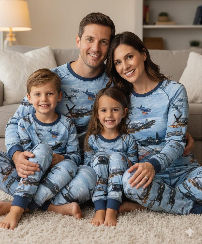Vought F4U Corsair Pajamas, WWII Fighter Aircraft Sleepwear, Aviation ...