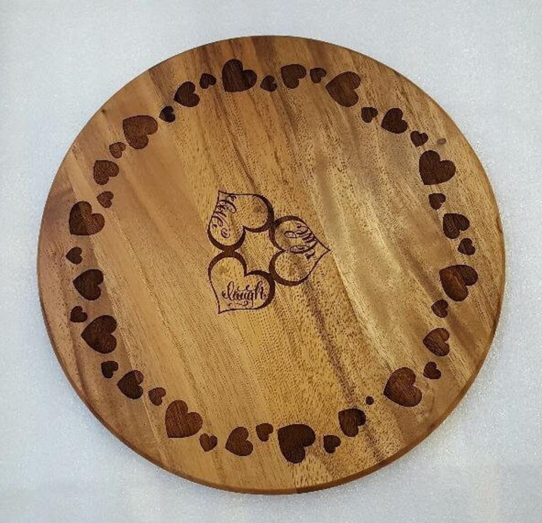 Lazy Susan, Wood Lazy Susan, Bride and Groom Gift, Housewarming Present ...