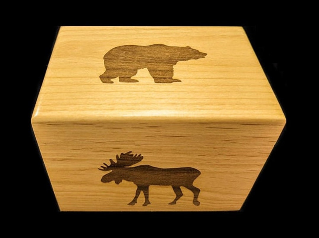 Wildlife Recipe Box, Hunters Gift, Moose, Bear, Elk, Deer, Gift for Men ...