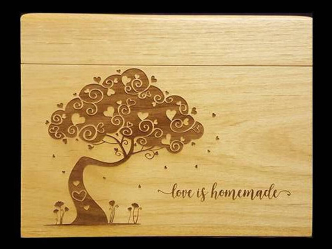 Love is Homemade Personalized Recipe Box - Etsy