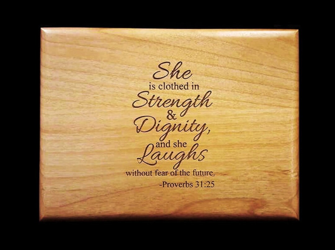 Proverbs 31 25, Recipe Box, Wedding Gift, Anniversary Present, Gift for ...