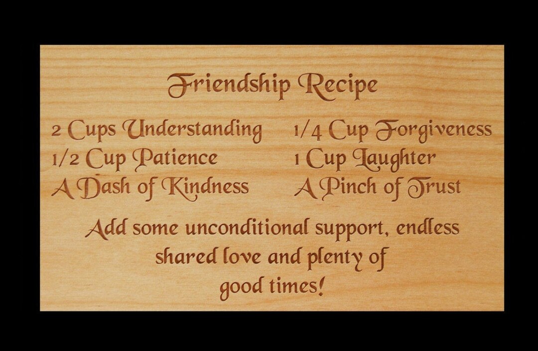 Friendship Recipe, Recipe Box, Best Friend Gift, Gift for Sister, Gift ...
