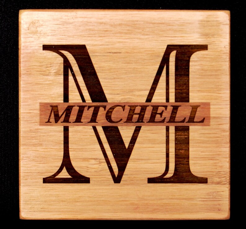 Initial Coaster Sets Family Name Coaster Set Personalized - Etsy