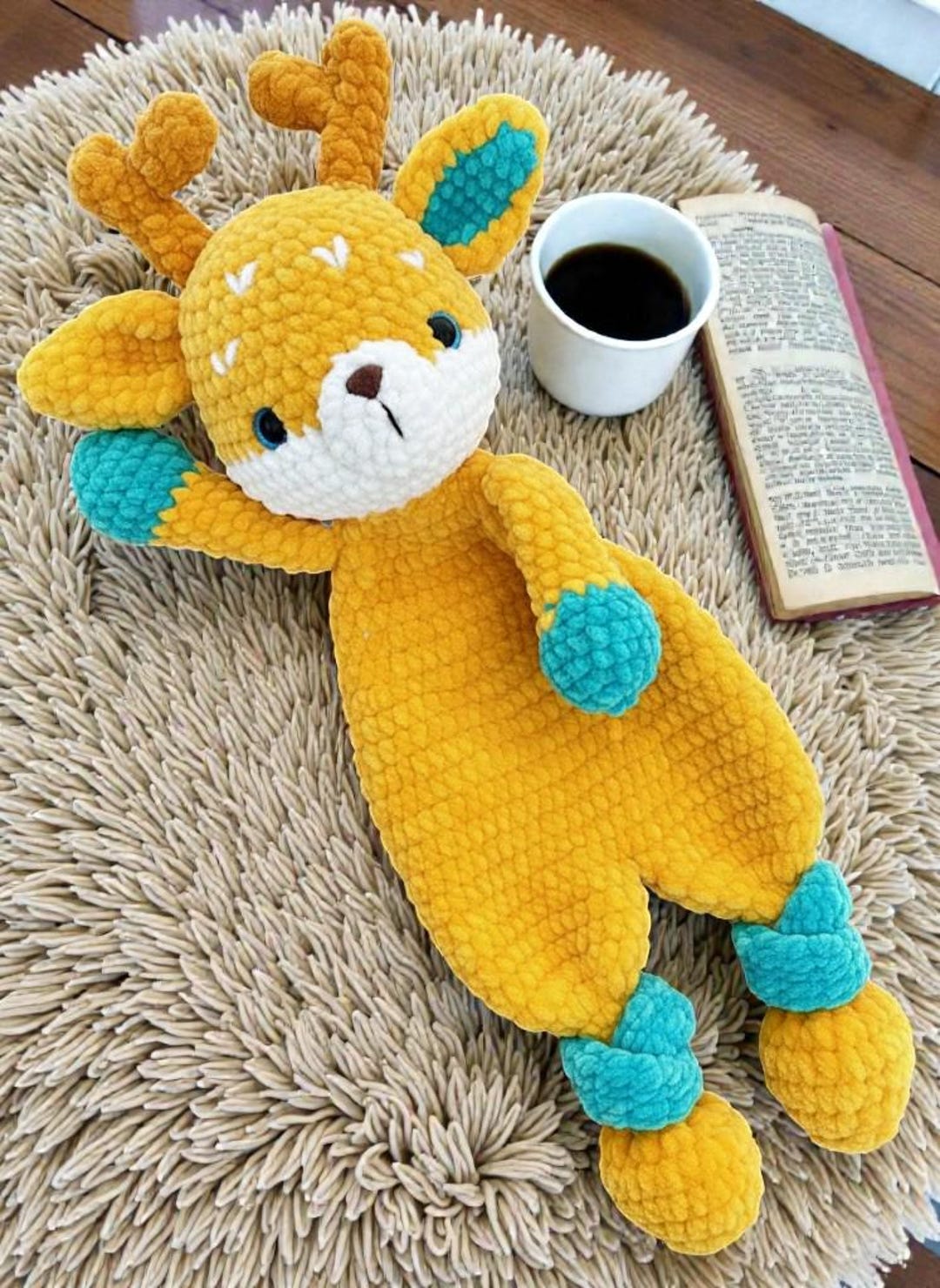 Crochet Deer Snuggler Pattern – Plush Lovey Toy (PDF Pattern, US Terms ...