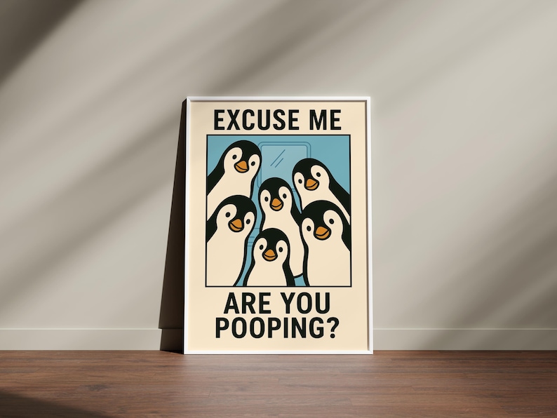 Excuse Me Are You Pooping Poster, Funny Toilet Poster, Funny Bathroom ...
