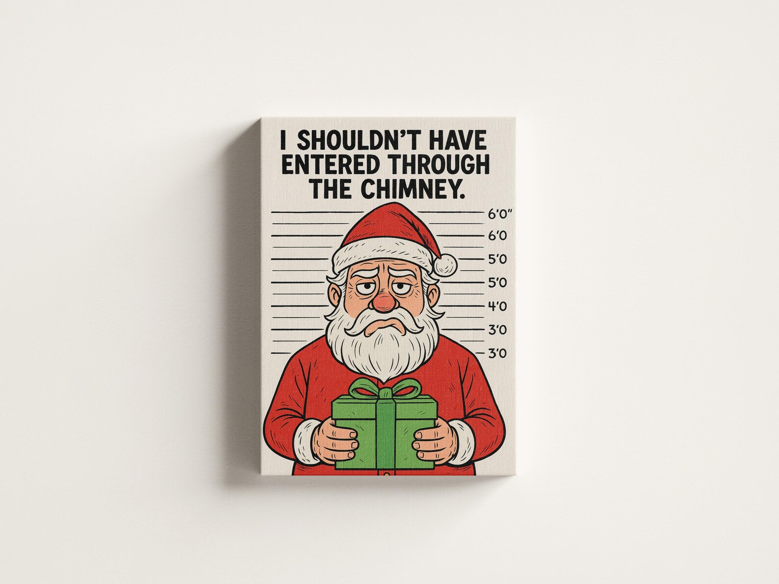 Funny Santa Mugshot Poster, Santa Claus Quote Art, Christmas Poster ...