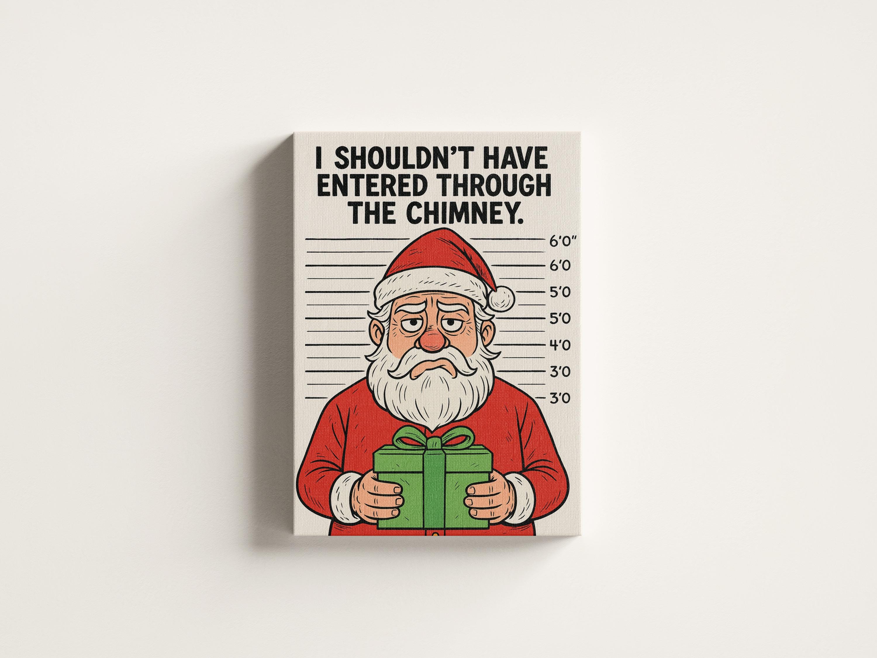 Funny Santa Mugshot Poster, Santa Claus Quote Art, Christmas Poster ...