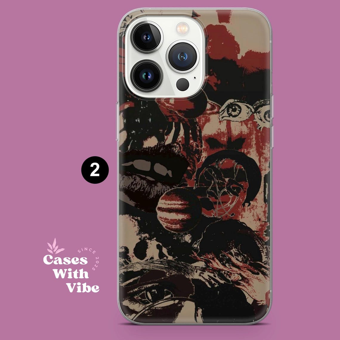 Grunge Phone Case Goth Emo Gothic Cover for 17, 17pro, 16, 15, 14, 13 ...