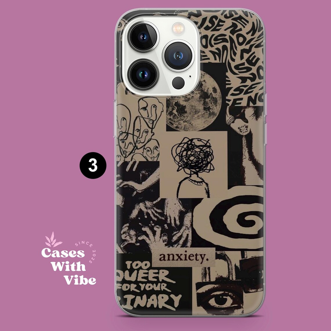 Grunge Phone Case Goth Emo Gothic Cover for 17, 17pro, 16, 15, 14, 13 ...