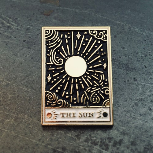 THE SUN TAROT Enamel Pin Badge Brooch Lapel Pin Black - Etsy