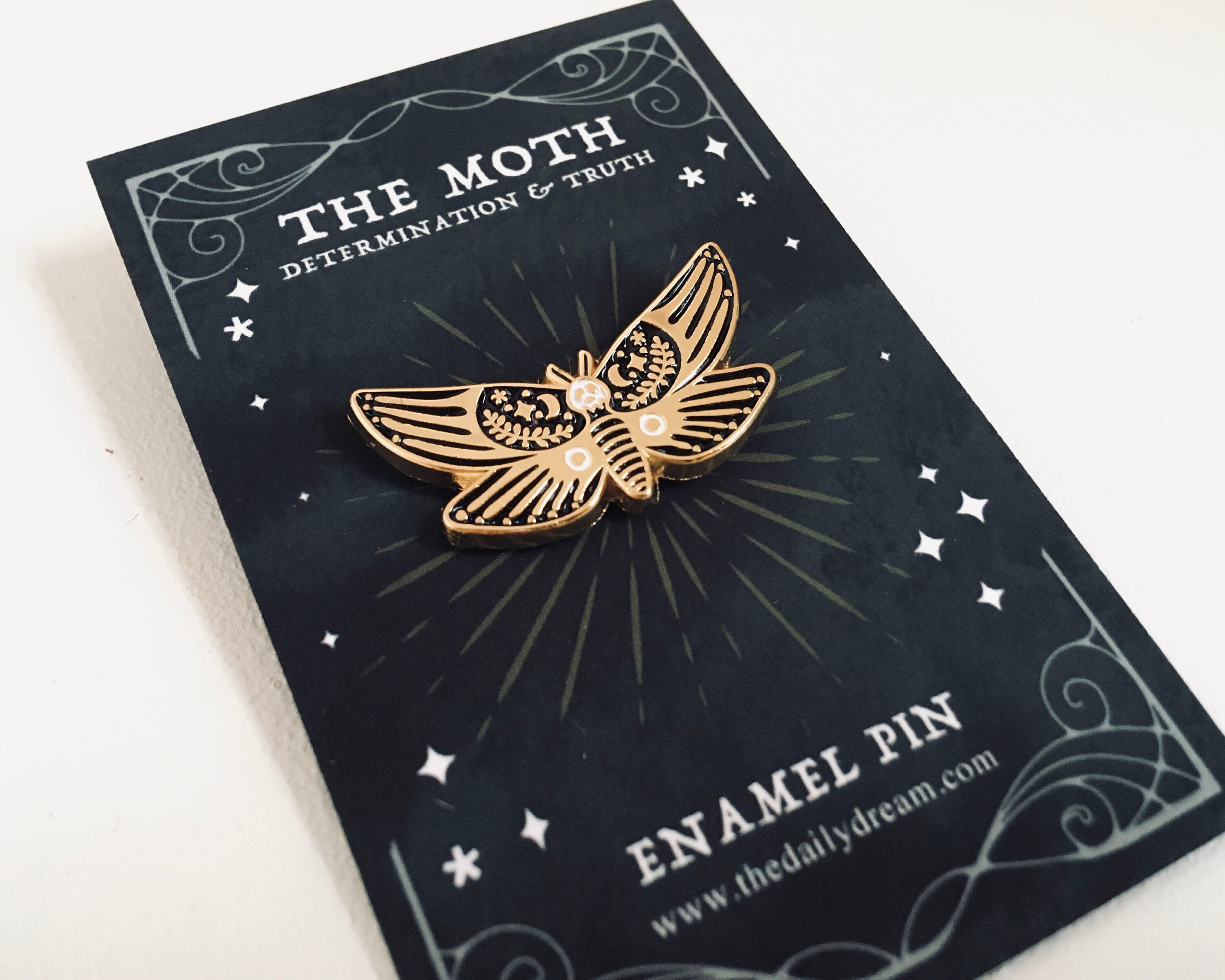 MOTH Enamel Pin | Badge | Brooch | Lapel Pin | Black & Gold - Etsy