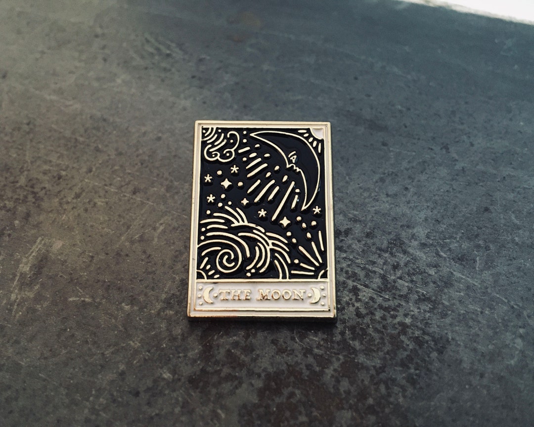MOON TAROT Enamel Pin | Badge | Brooch | Lapel Pin | Black & Gold - Etsy