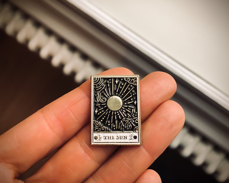 THE SUN TAROT Enamel Pin | Badge | Brooch | Lapel Pin | Black & Gold - Etsy