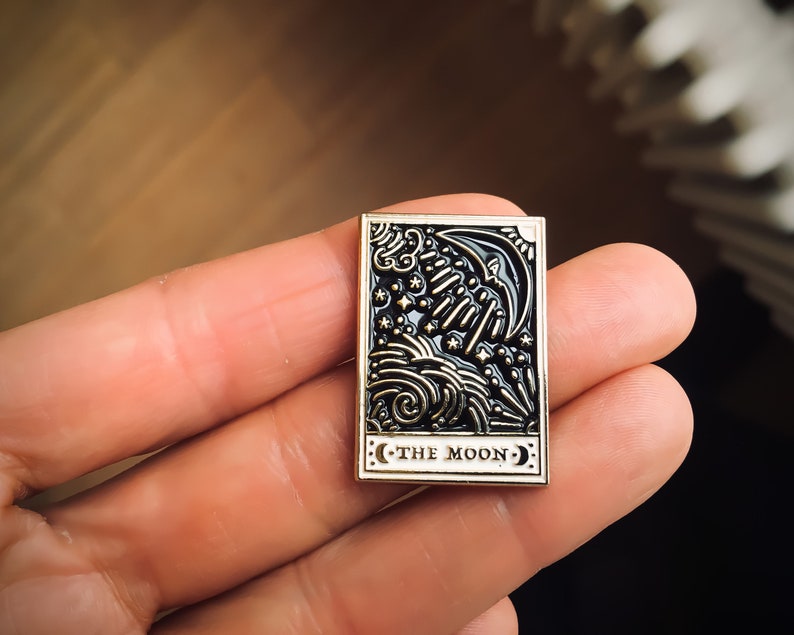 MOON TAROT Enamel Pin | Badge | Brooch | Lapel Pin | Black & Gold - Etsy