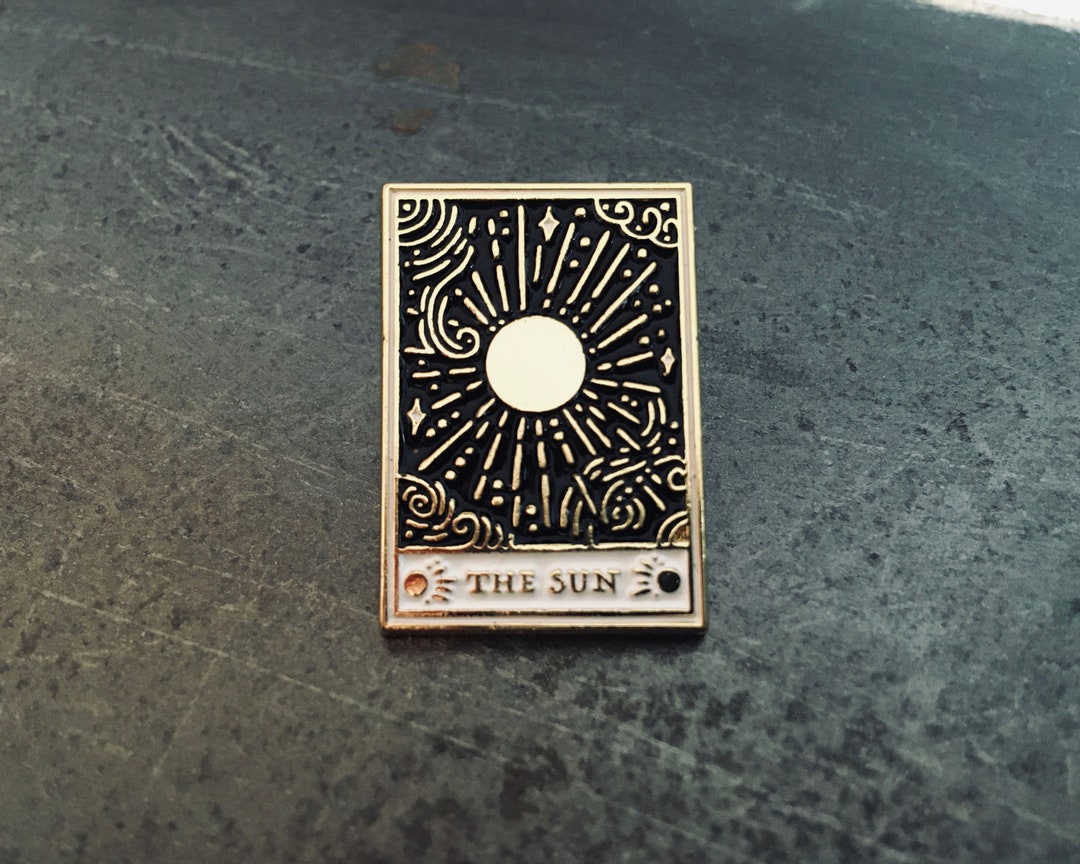 THE SUN TAROT Enamel Pin | Badge | Brooch | Lapel Pin | Black & Gold - Etsy