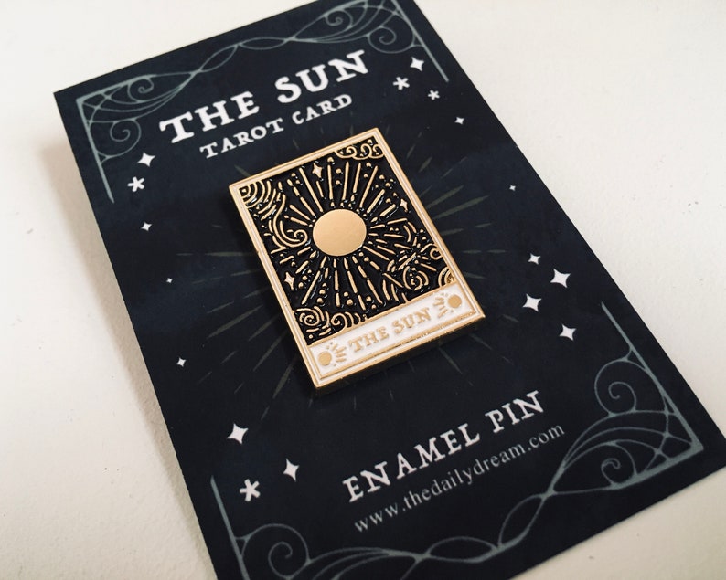 THE SUN TAROT Enamel Pin | Badge | Brooch | Lapel Pin | Black & Gold - Etsy